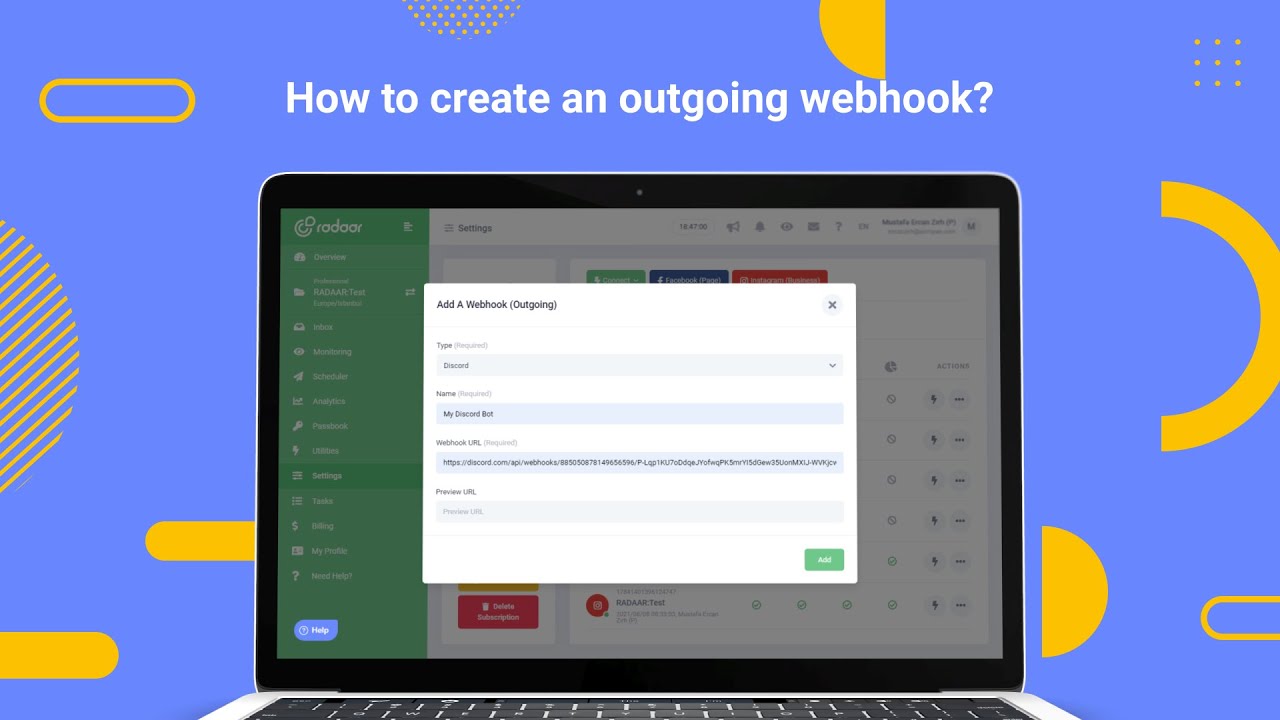 How to create an outgoing webhook? - RADAAR